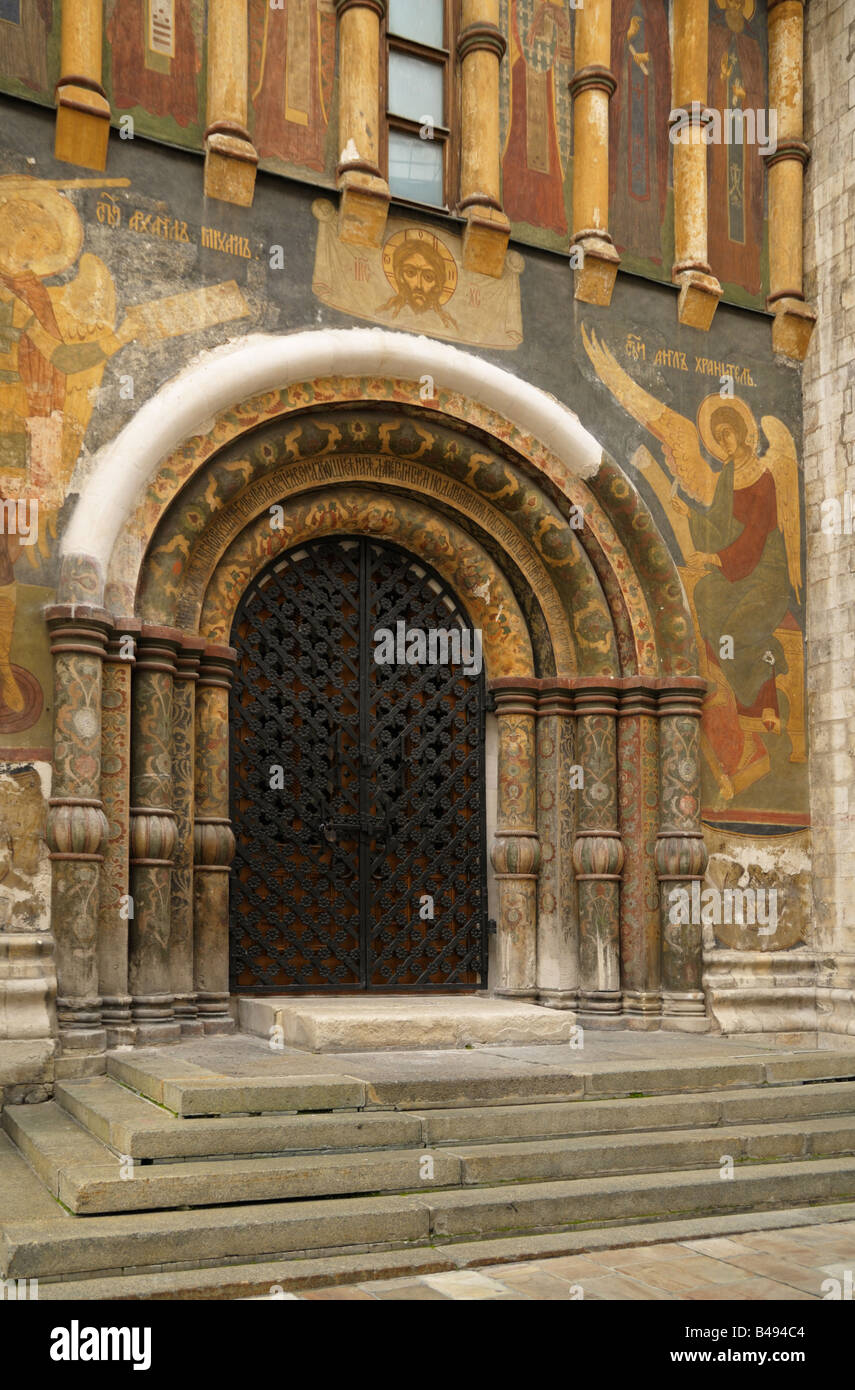 Doors of the Cathedral of the Assumption, Moscow Kremlin, Russia Stock ...