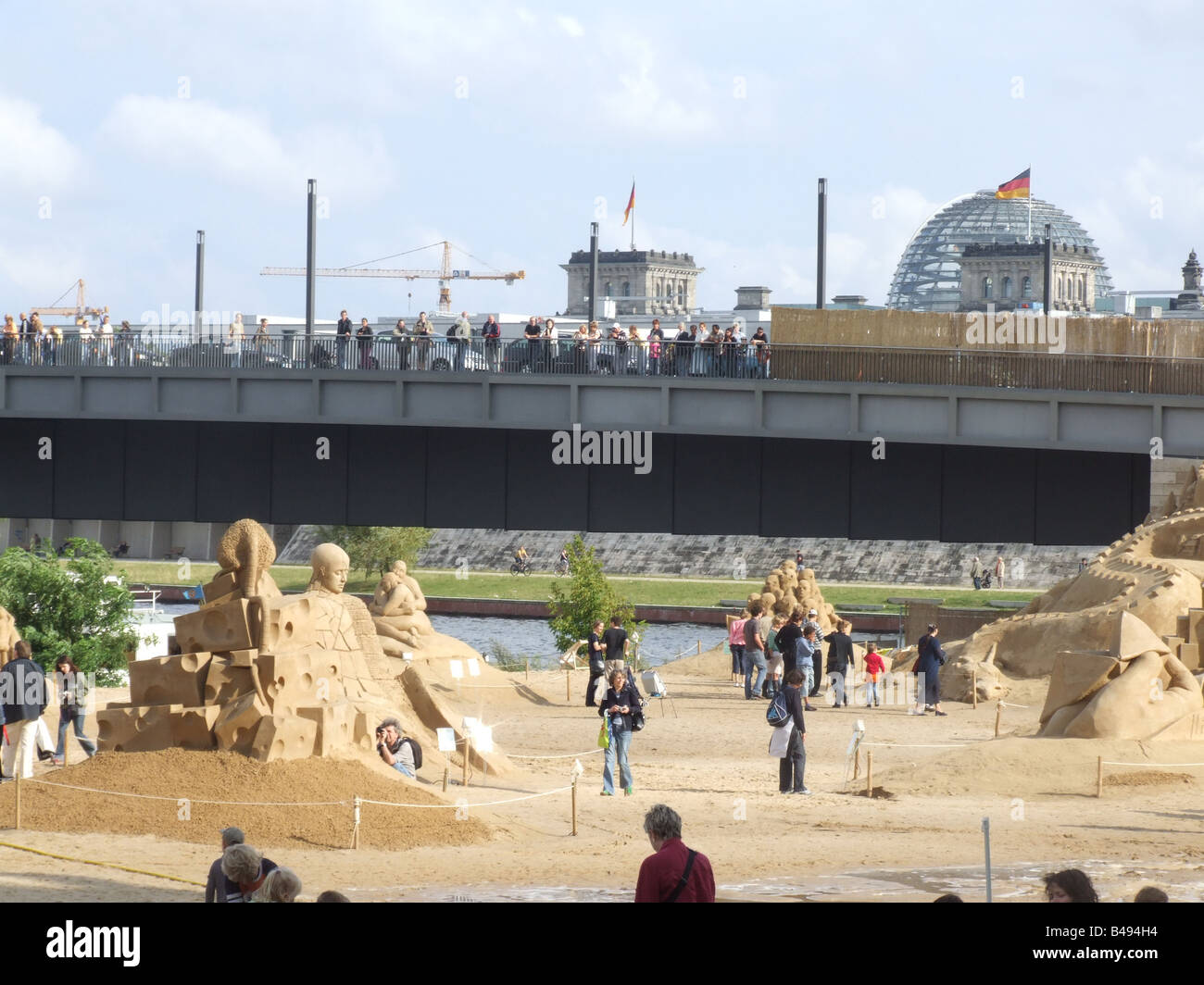 sandcastle creation sculptures show berlin germany Stock Photo - Alamy