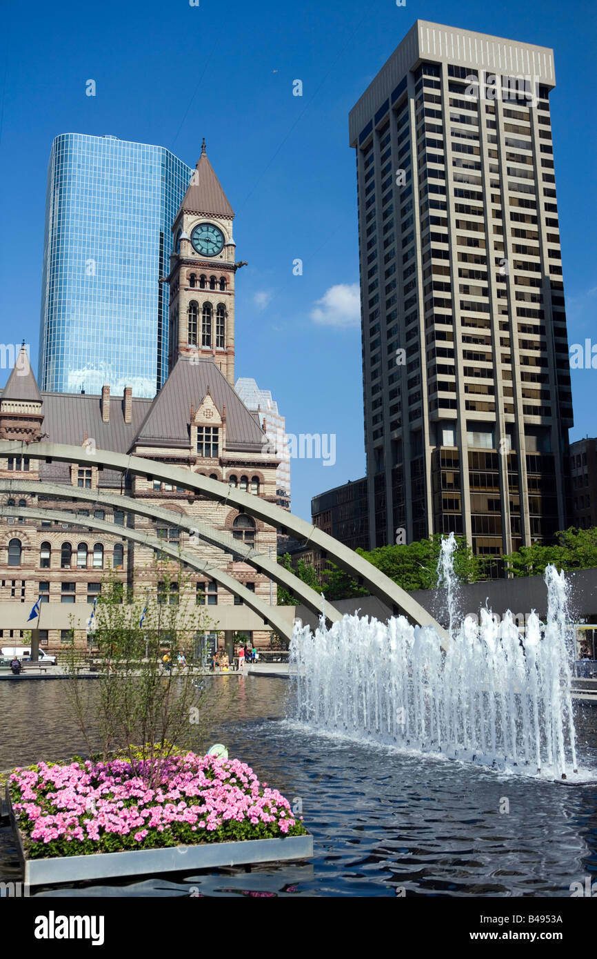 View of Toronto's Old City Hall and Fountain from Nathan Phillips ...