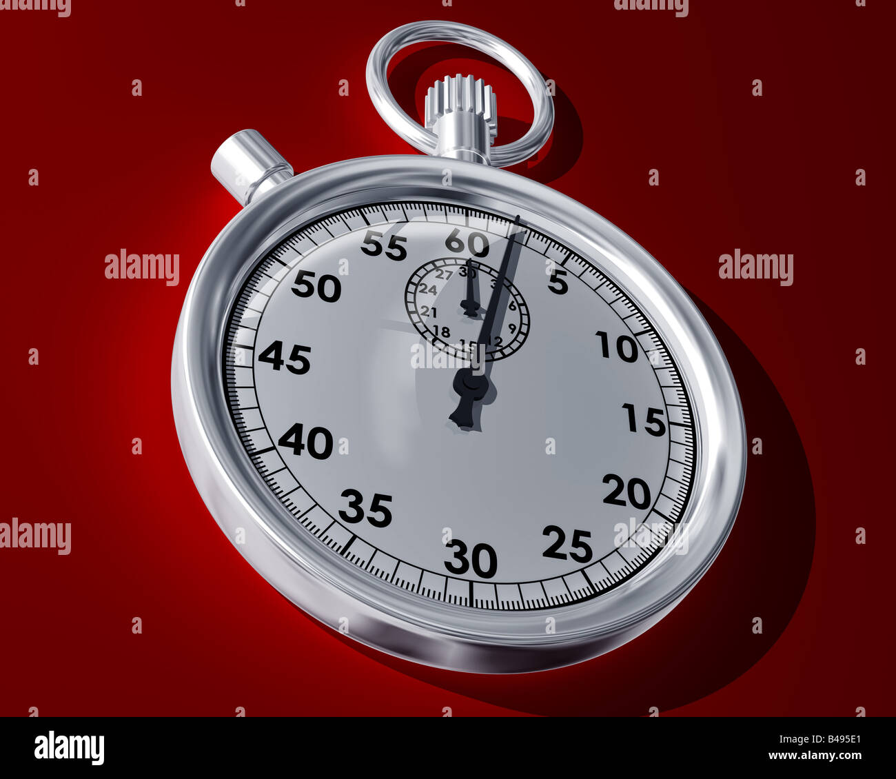 Illustration of a stopwatch on a red background Stock Photo - Alamy