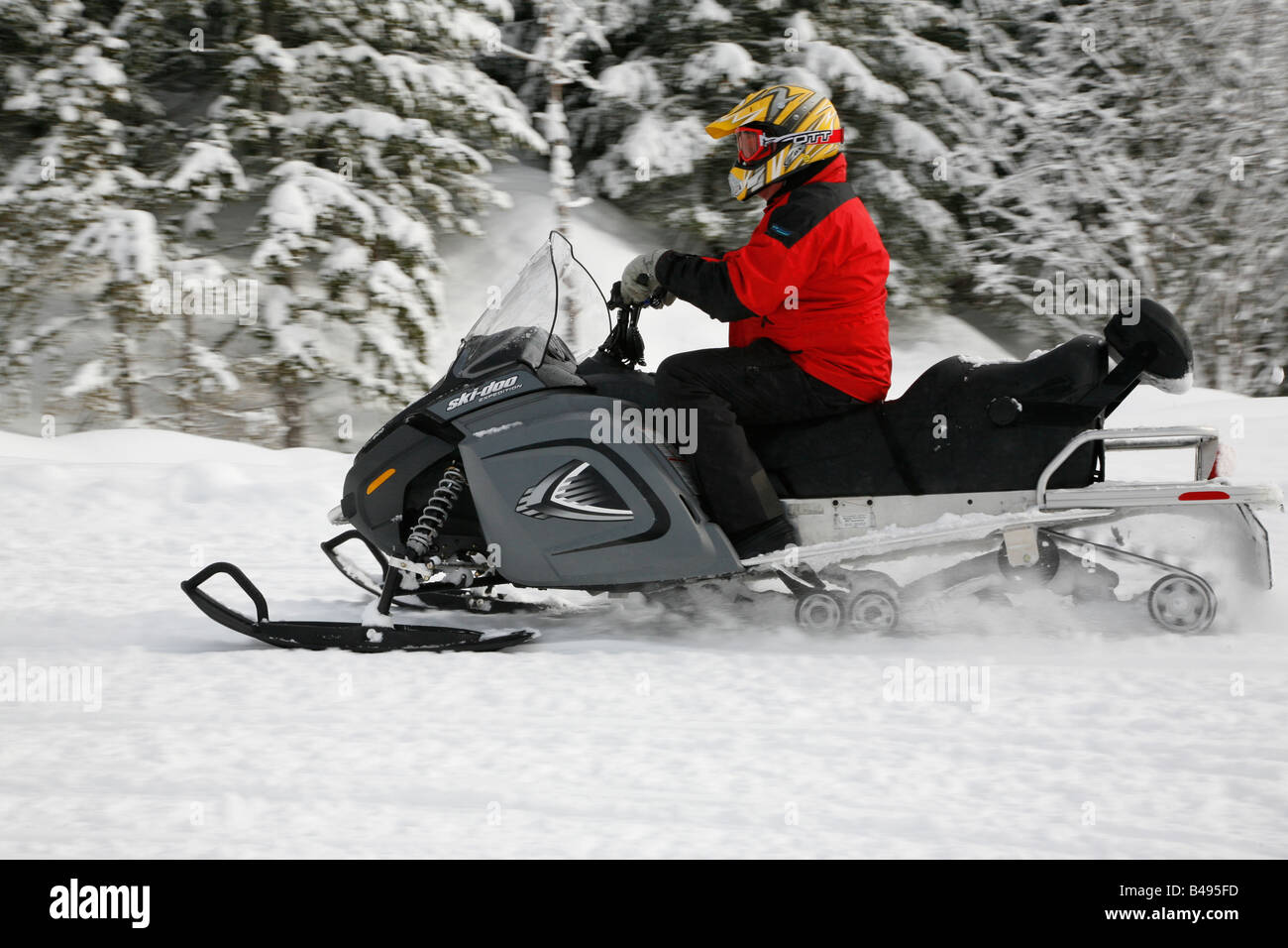 snowmobile adventure tour in Whistler British Columbia Stock Photo - Alamy