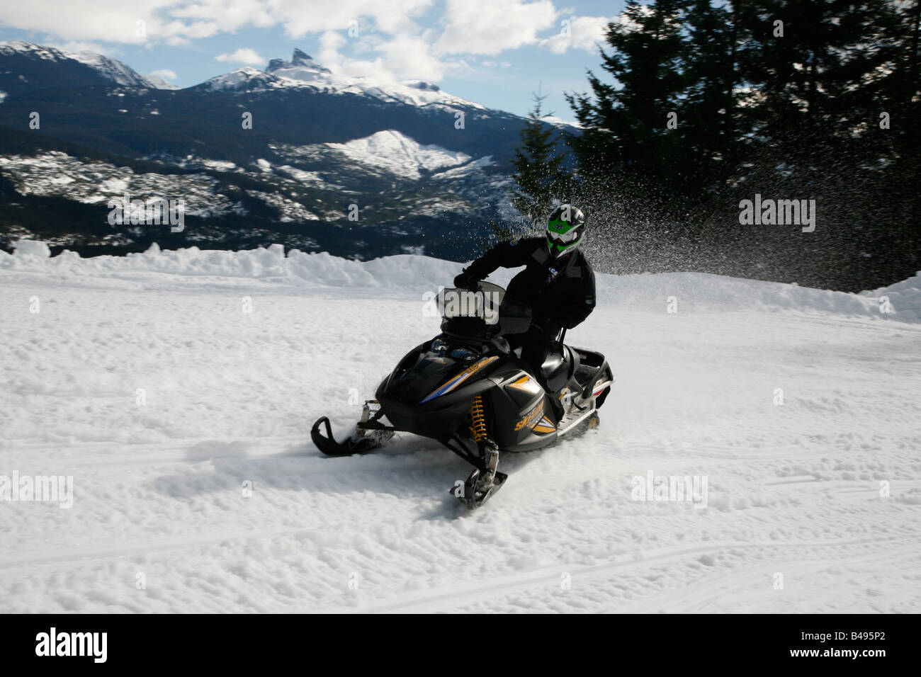 snowmobile adventure tour in Whistler British Columbia Stock Photo - Alamy