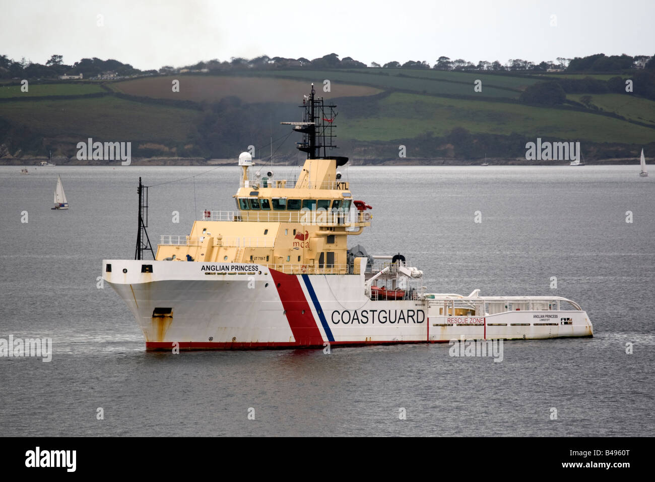 Anglian Princess coastguard cutter Pendennis Point Falmouth Cornwall UK ...