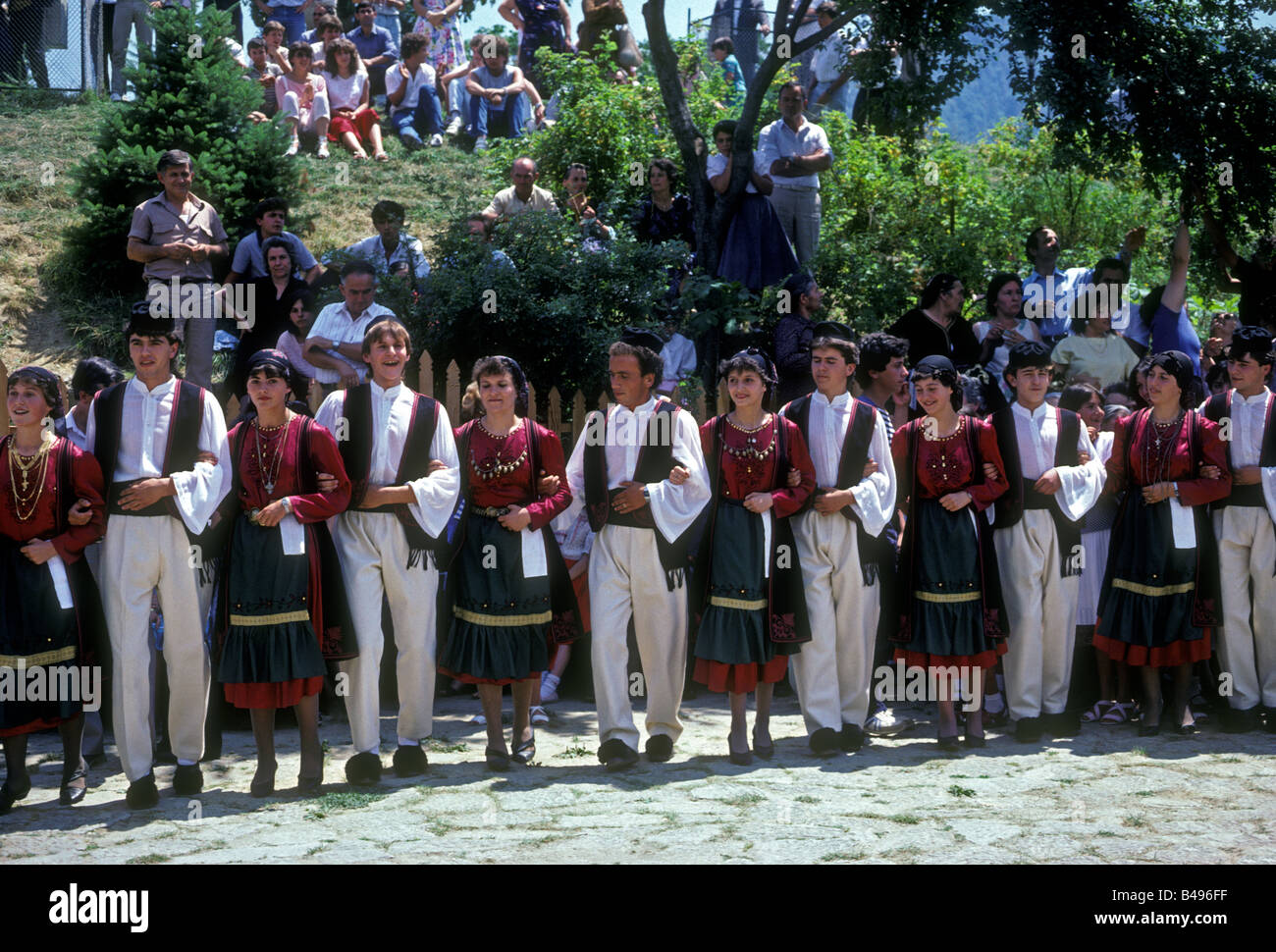 Greek men, Greek women, dancers, dancing, Festival of Paraskevi, Agia ...