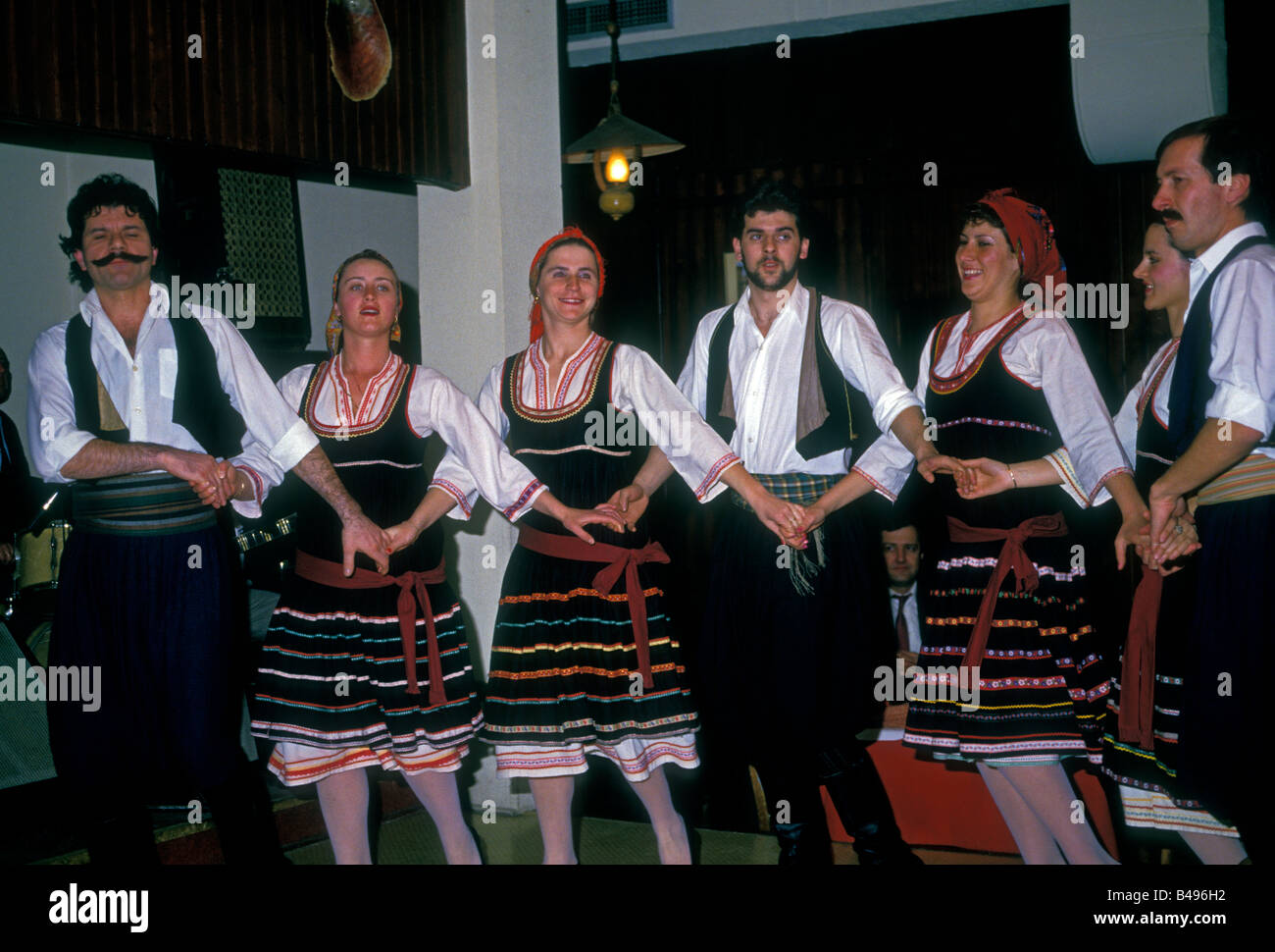 Greek people, adults, men, women, dancers, dancing, folk dance, ethnic ...