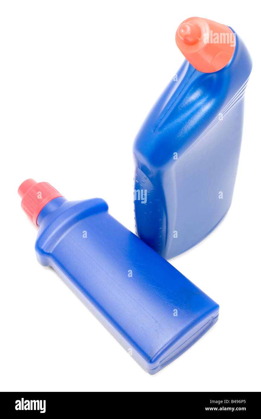 object on white kitchen utensil Blue plastic bottle Stock Photo - Alamy