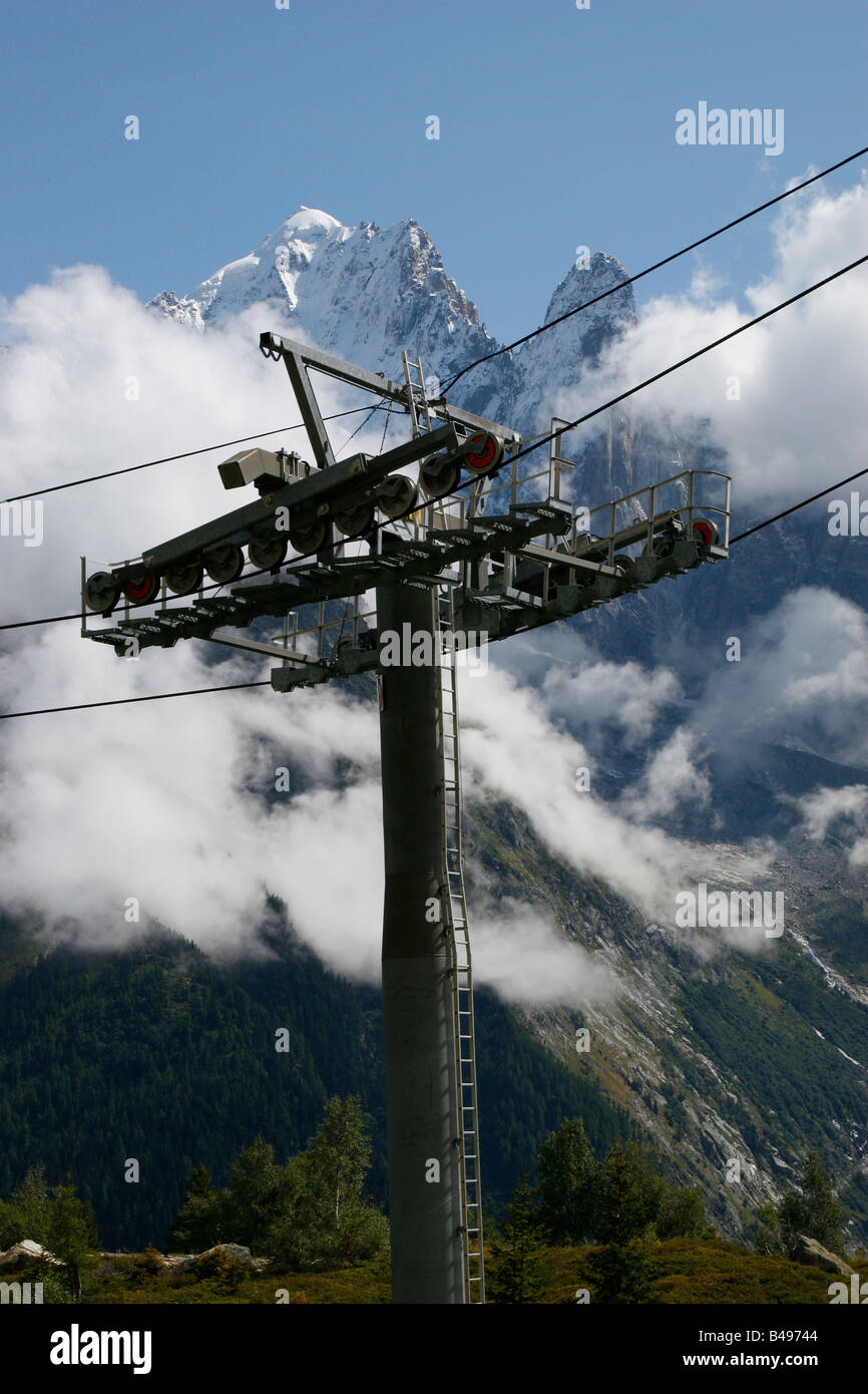 Ski lift pylon in the French Alps Stock Photo - Alamy