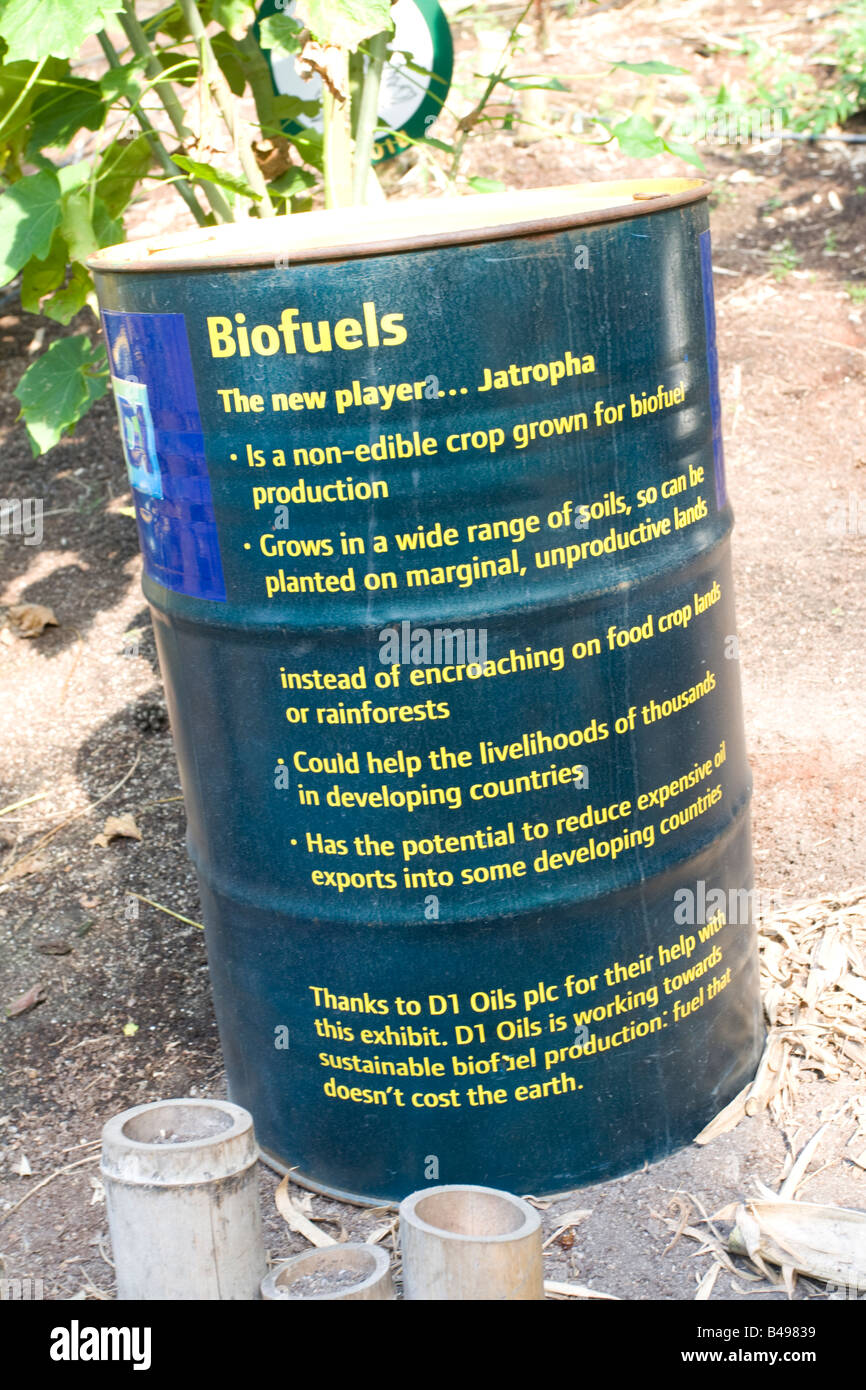 Biofuel education exhibit Eden Project Bodelva St Austell Cornwall UK ...