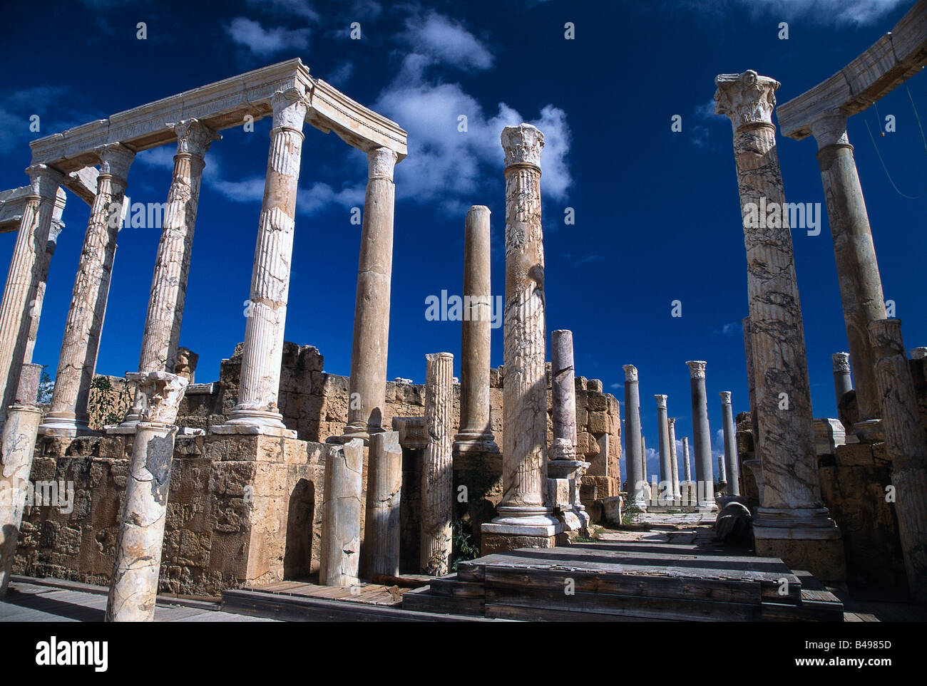 The Roman ruins at Leptis Magna, Libya Stock Photo - Alamy