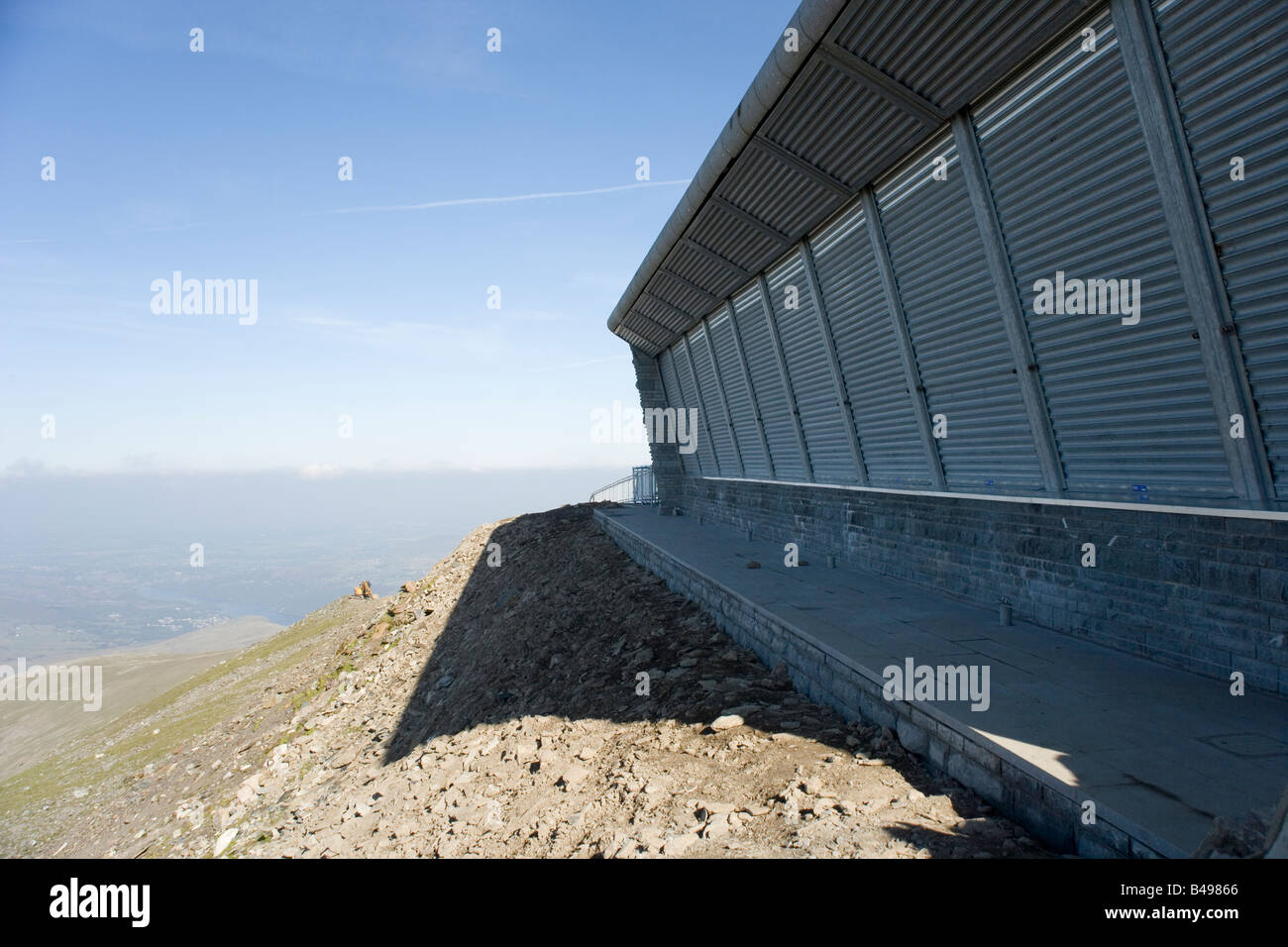 The new cafe built in 2008 on the top of Snowdon, Snowdonia, North ...