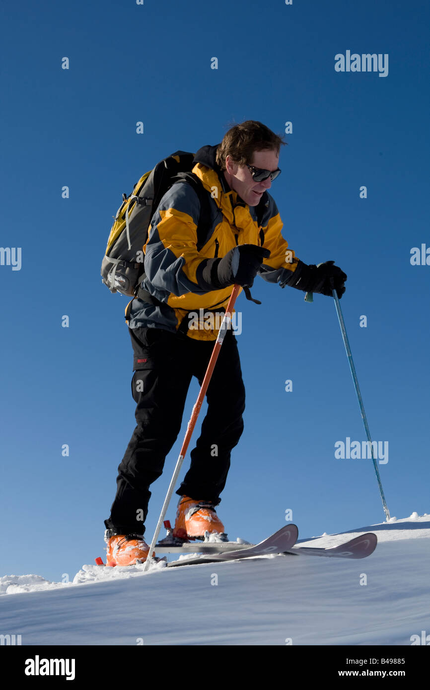 skiing in deep powder snow at Whistler BC Stock Photo - Alamy