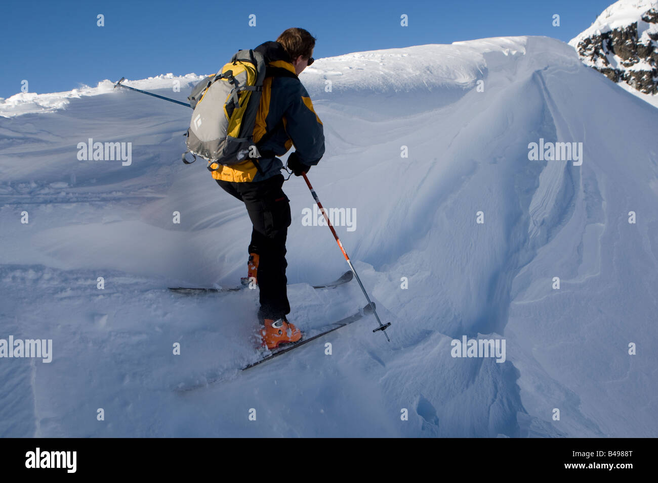 skiing in deep powder snow at Whistler BC Stock Photo - Alamy