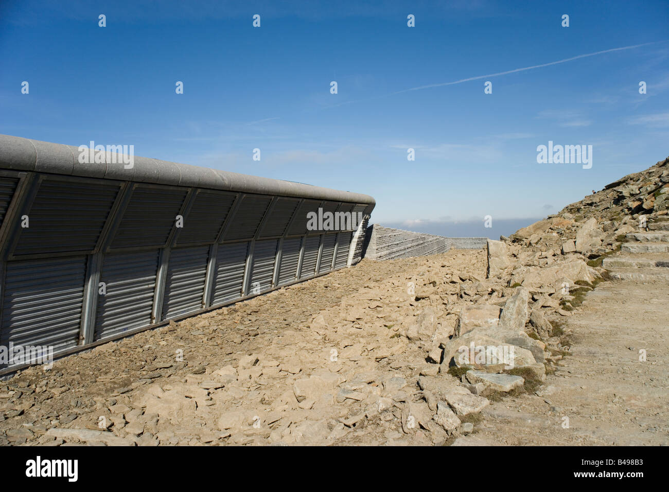 The new cafe built in 2008 on the top of Snowdon, Snowdonia, North ...