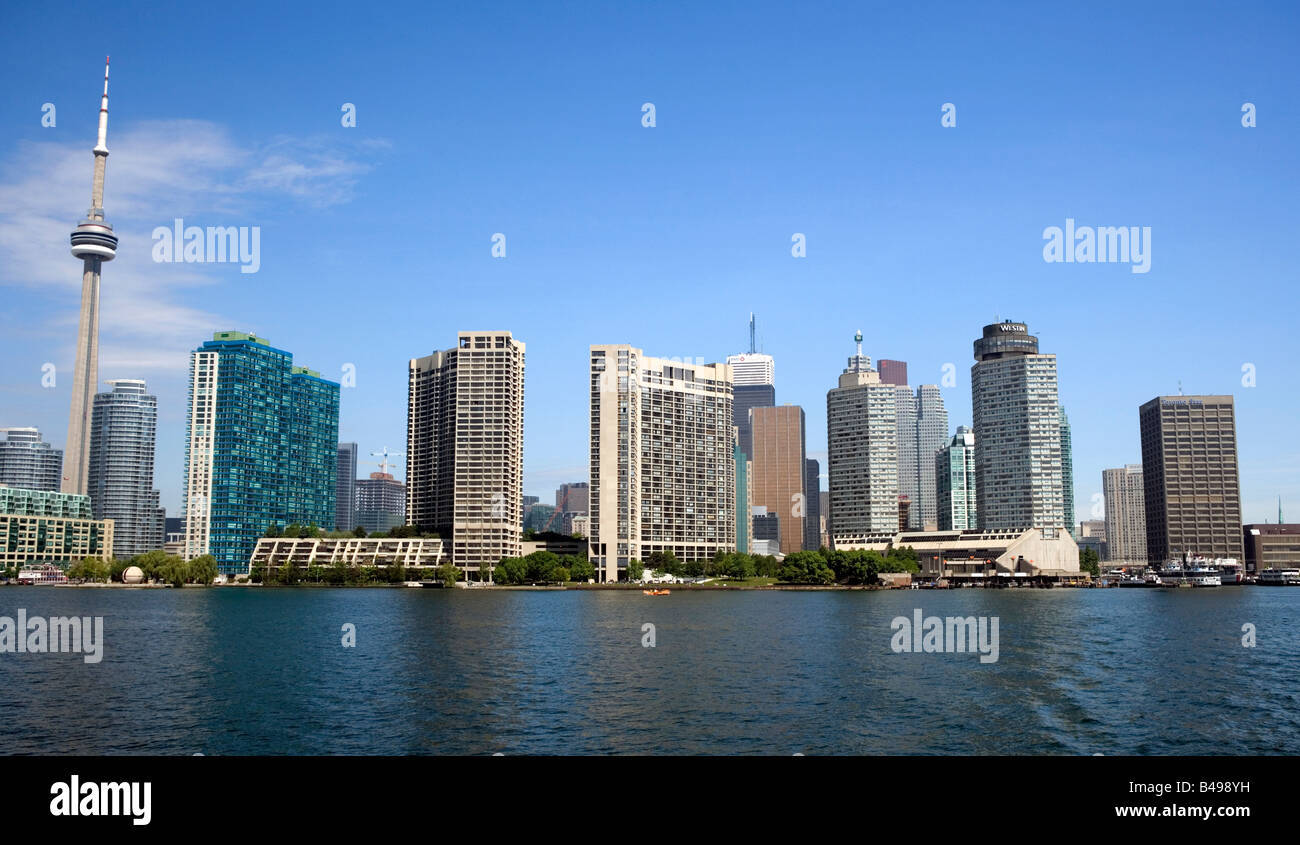 View of downtown Toronto from centre island, Ontario, Canada Stock ...