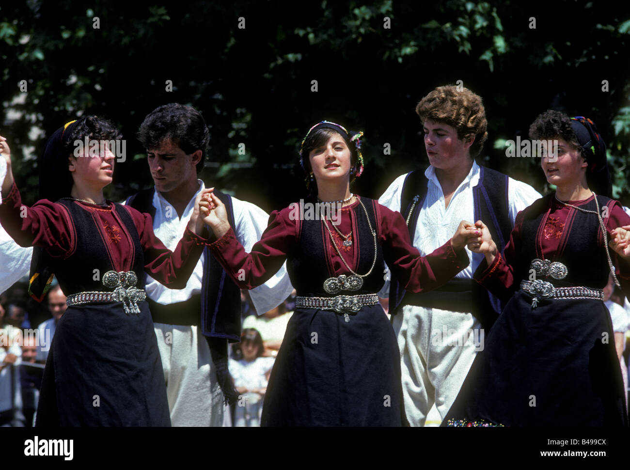 Greek men, Greek women, dancers, dancing, Festival of Paraskevi, Agia ...