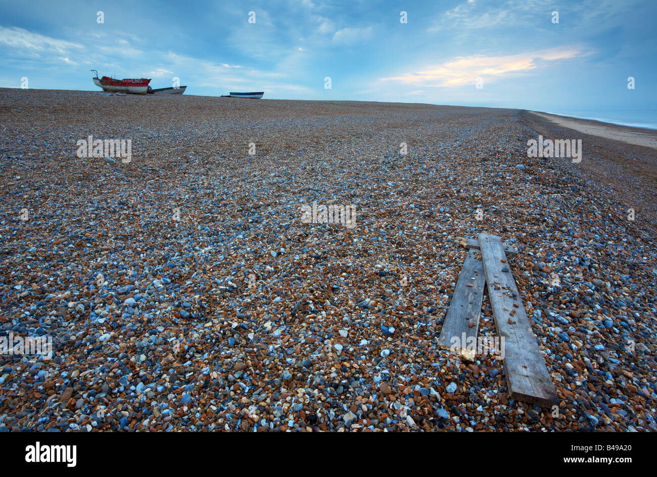 The shingle beach at Cley next the Sea on the North Norfolk Coast Stock ...