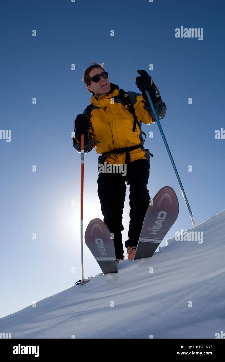 skiing in deep powder snow at Whistler BC Stock Photo - Alamy