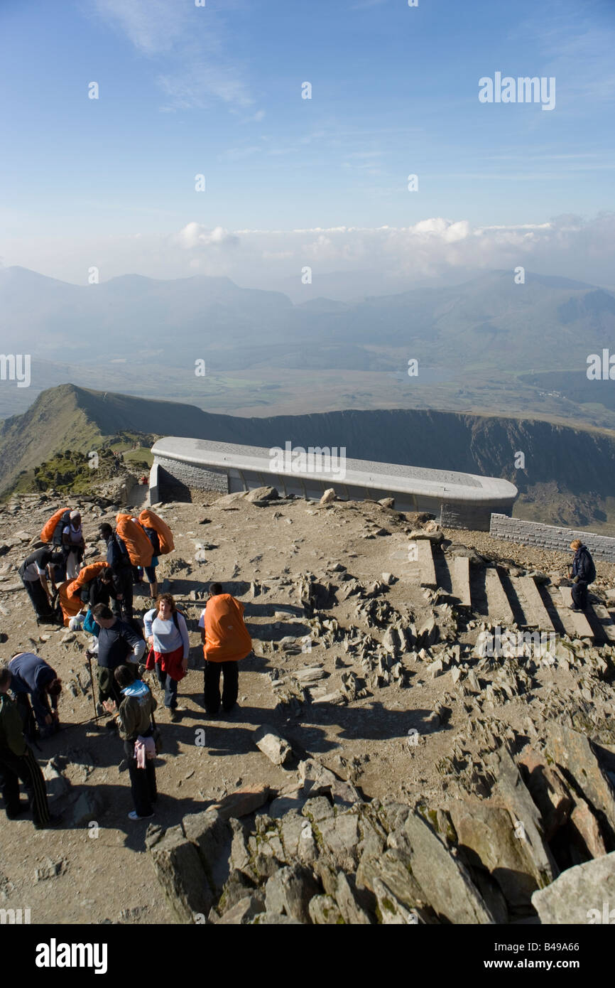 The new cafe built in 2008 on the top of Snowdon, Snowdonia, North ...