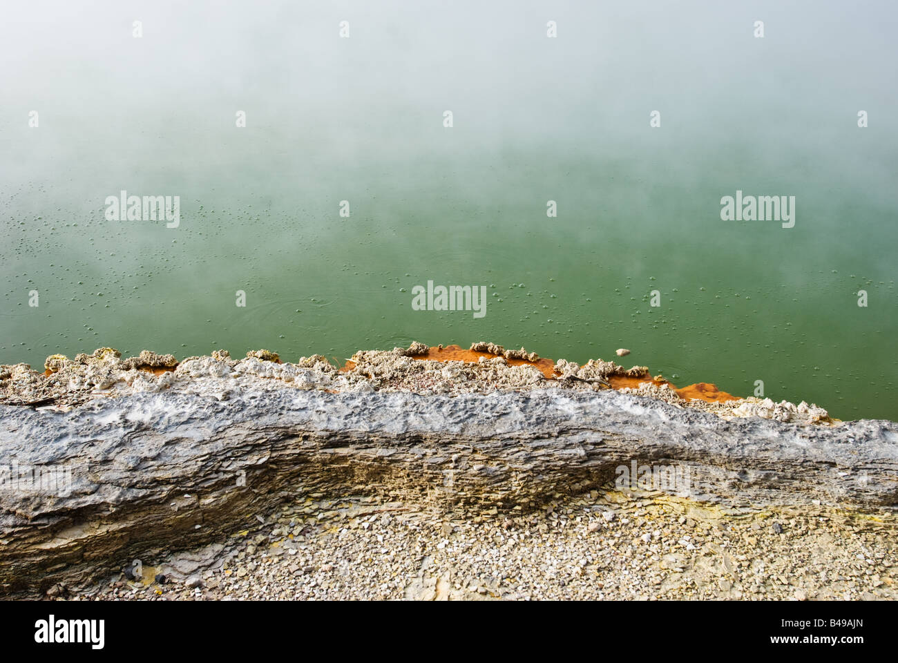 The edge of Champagne Pool geyser with geothermal crust Stock Photo - Alamy