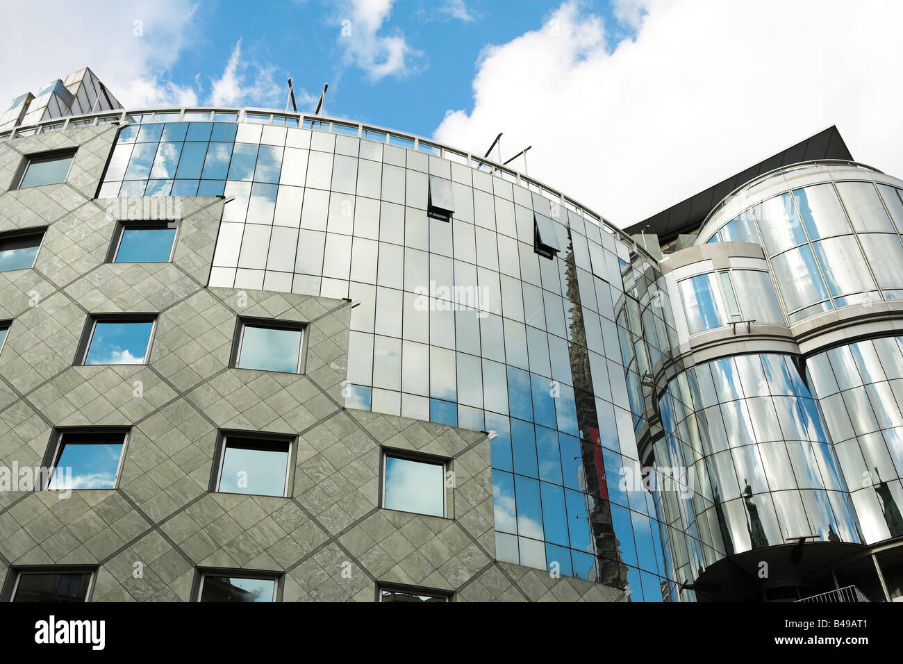 Steel and Glass building in Vienna Austria Blue Sky Stock Photo - Alamy