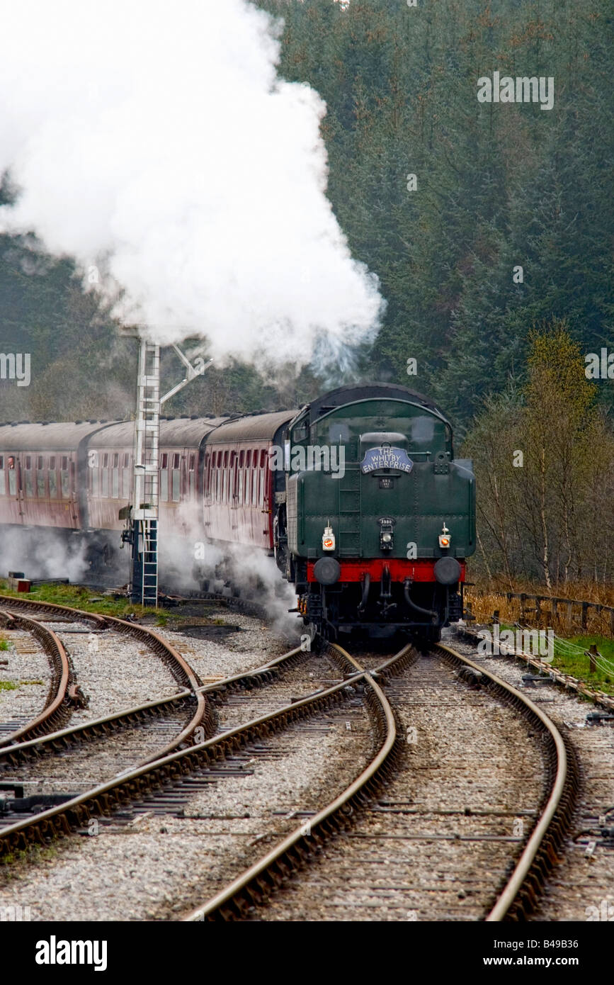 Train on railroad tracks, Grosmont, North Yorkshire, England Stock ...
