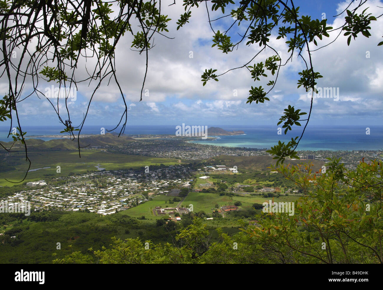 view from Olomana Ridge, Hawaii, Oahu Stock Photo - Alamy