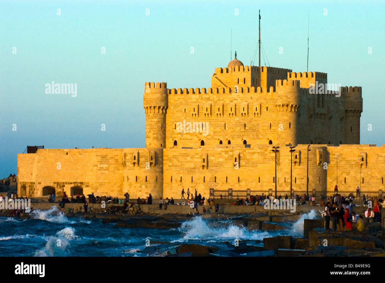 Qaitby Castle along the harbour in Alexandria Egypt Stock Photo - Alamy