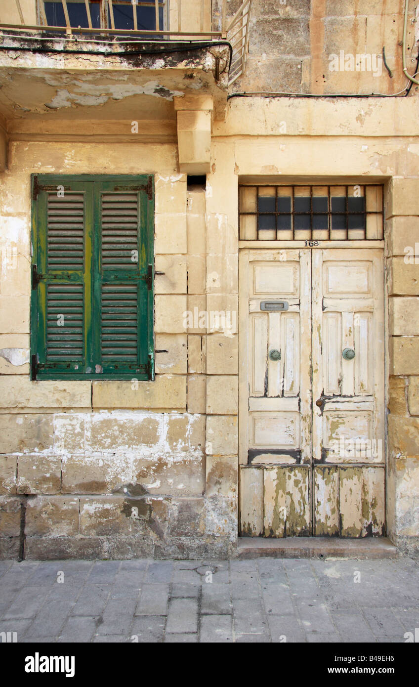 Old door and shuttered window, Marsaskala, Malta Stock Photo - Alamy