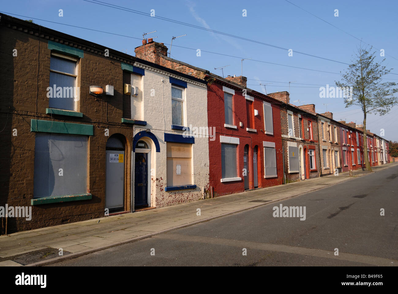 Powis Street in the Welsh Streets area of Liverpool where houses have ...