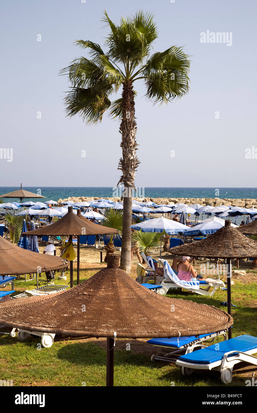 THE VIEW TOWARDS THE GOLDEN BAY BEACH AT THE LORDOS HOTEL LARNACA Stock ...