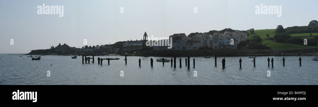 Swanage, Dorset, UK - Panorama looking toward Peveril Point Stock Photo ...