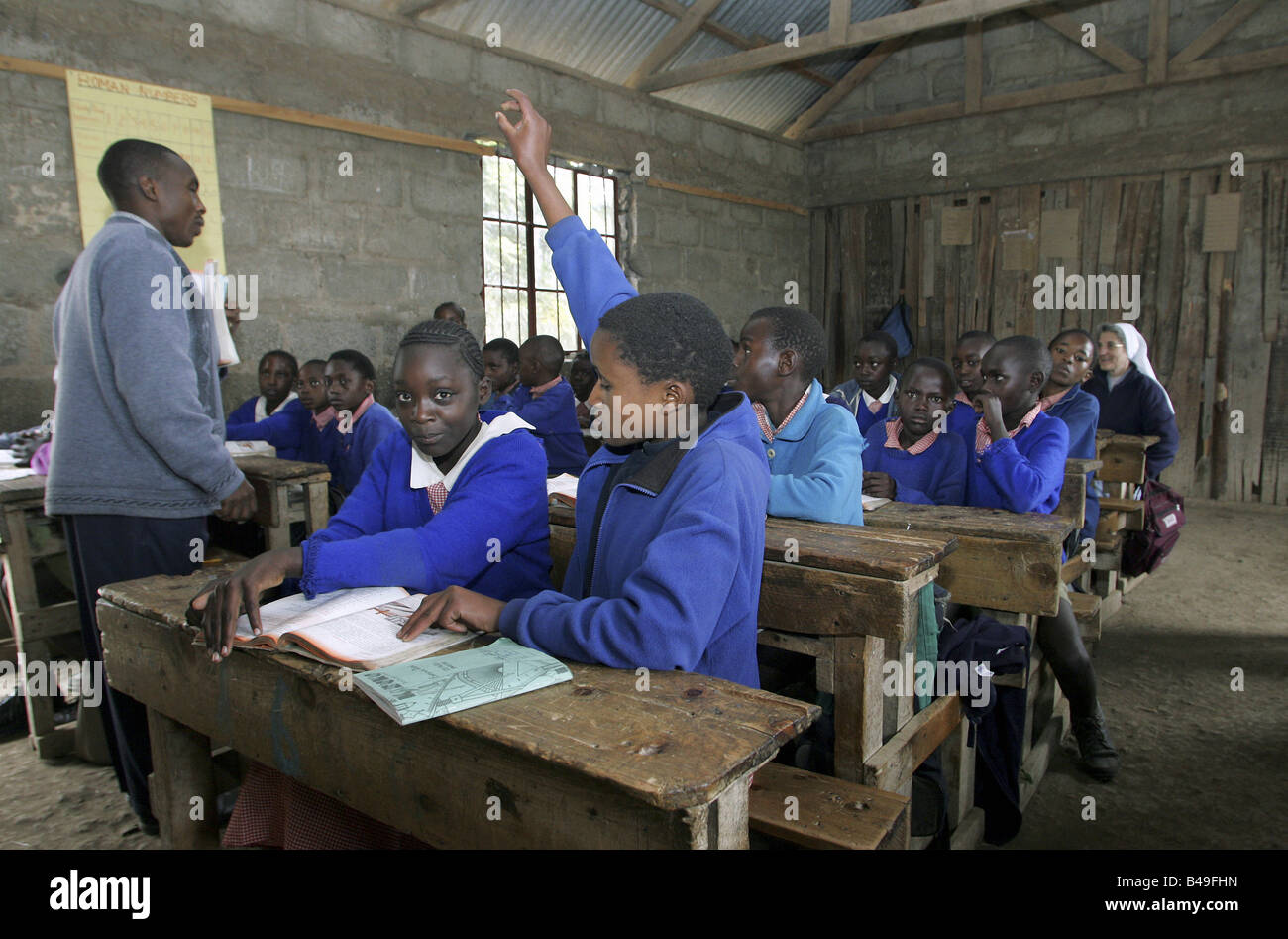 African pupils in a classroom during lesson, Naro Moru, Kenya Stock ...