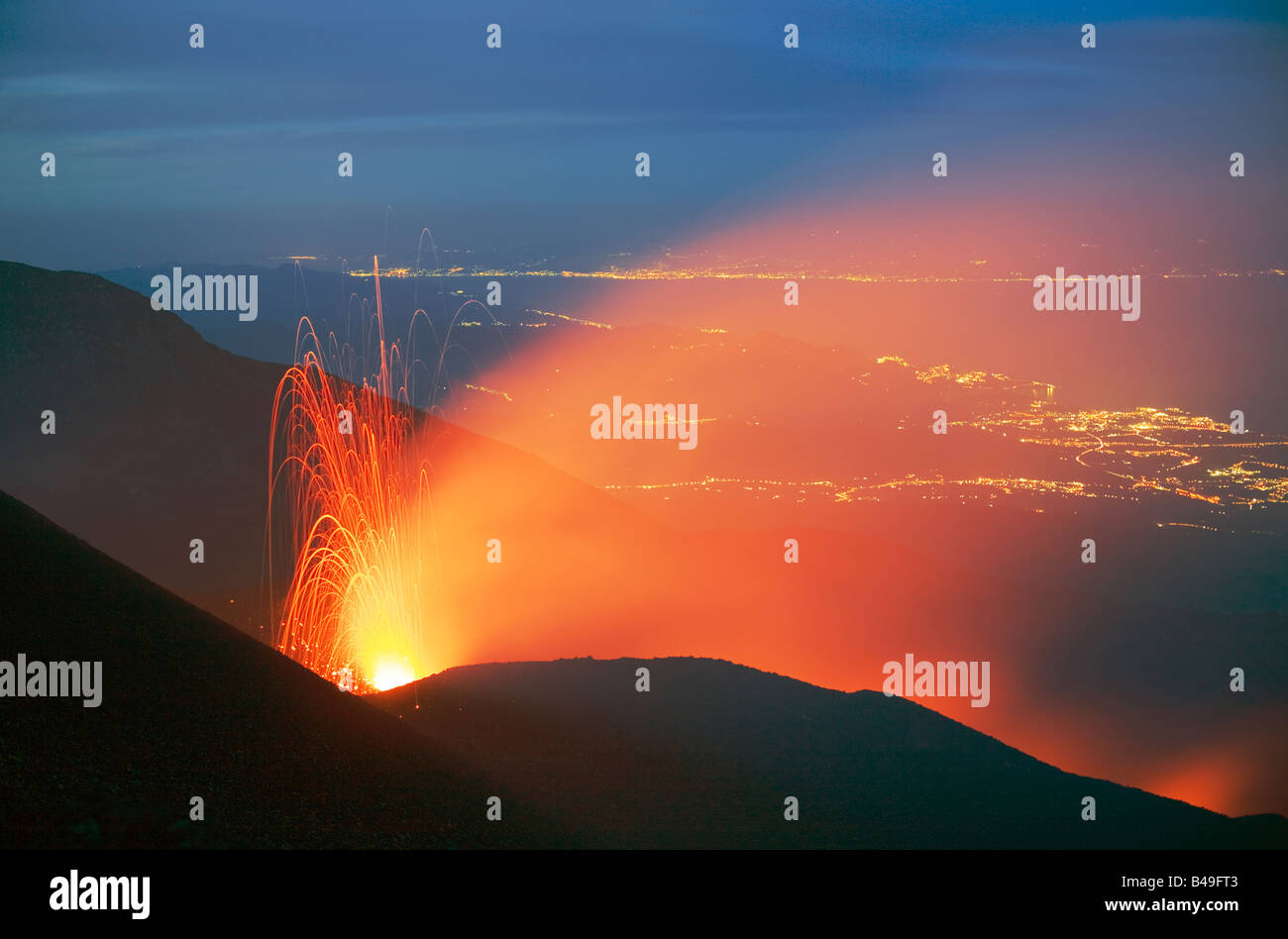 Eruption at Mt. Etna volcano Stock Photo - Alamy