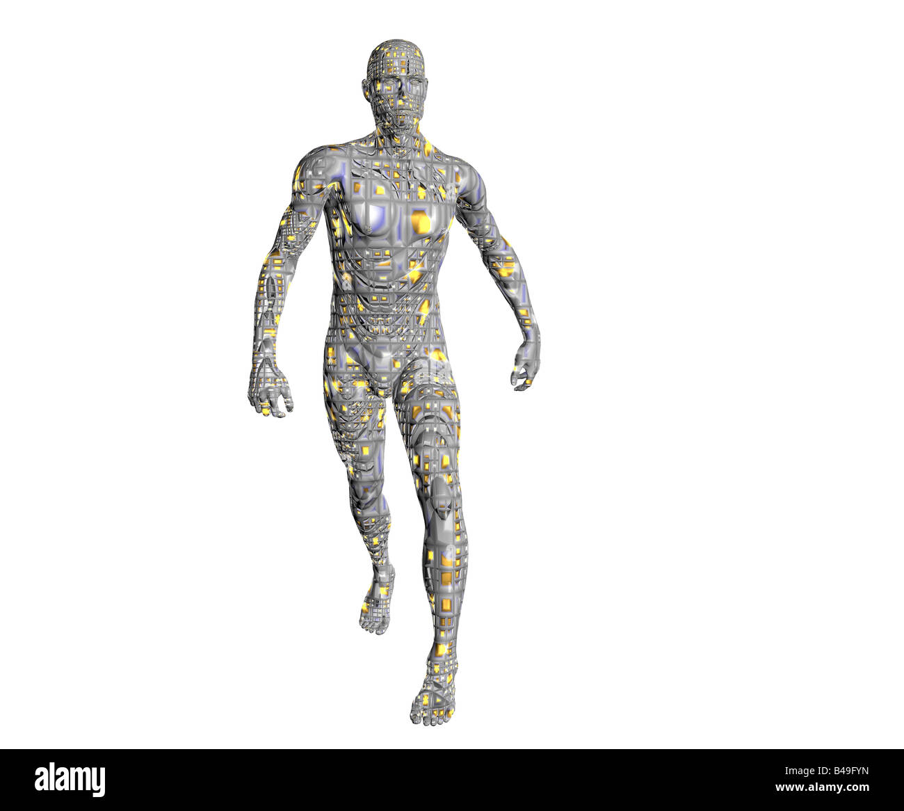 Robot android illustration isolated over white Stock Photo - Alamy