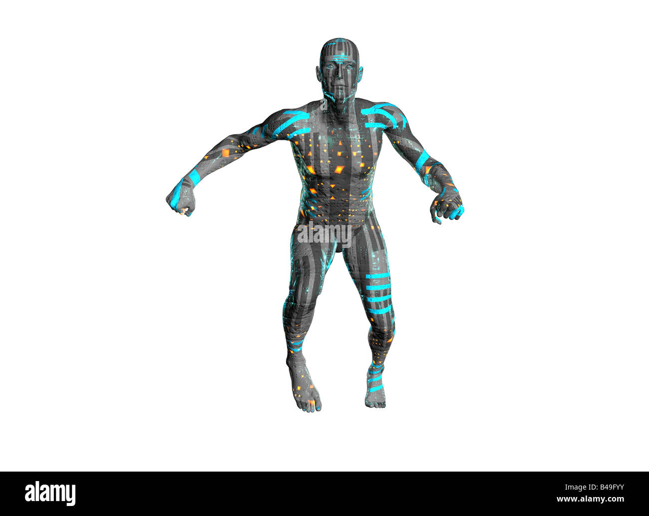 Robot android illustration isolated over white Stock Photo - Alamy