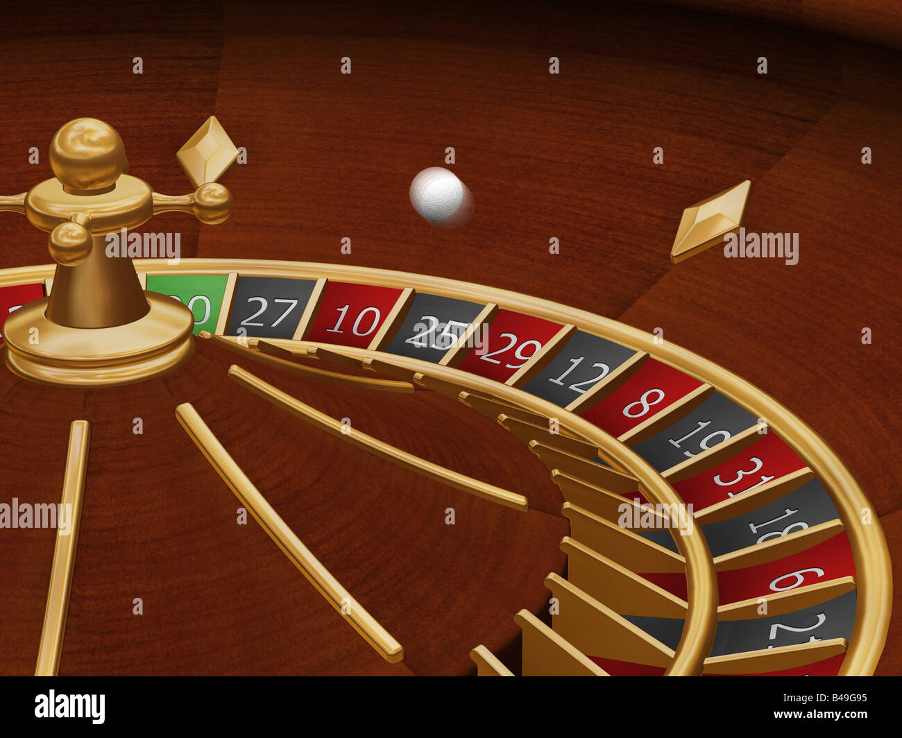3D render of a roulette wheel with the ball in motion Stock Photo - Alamy