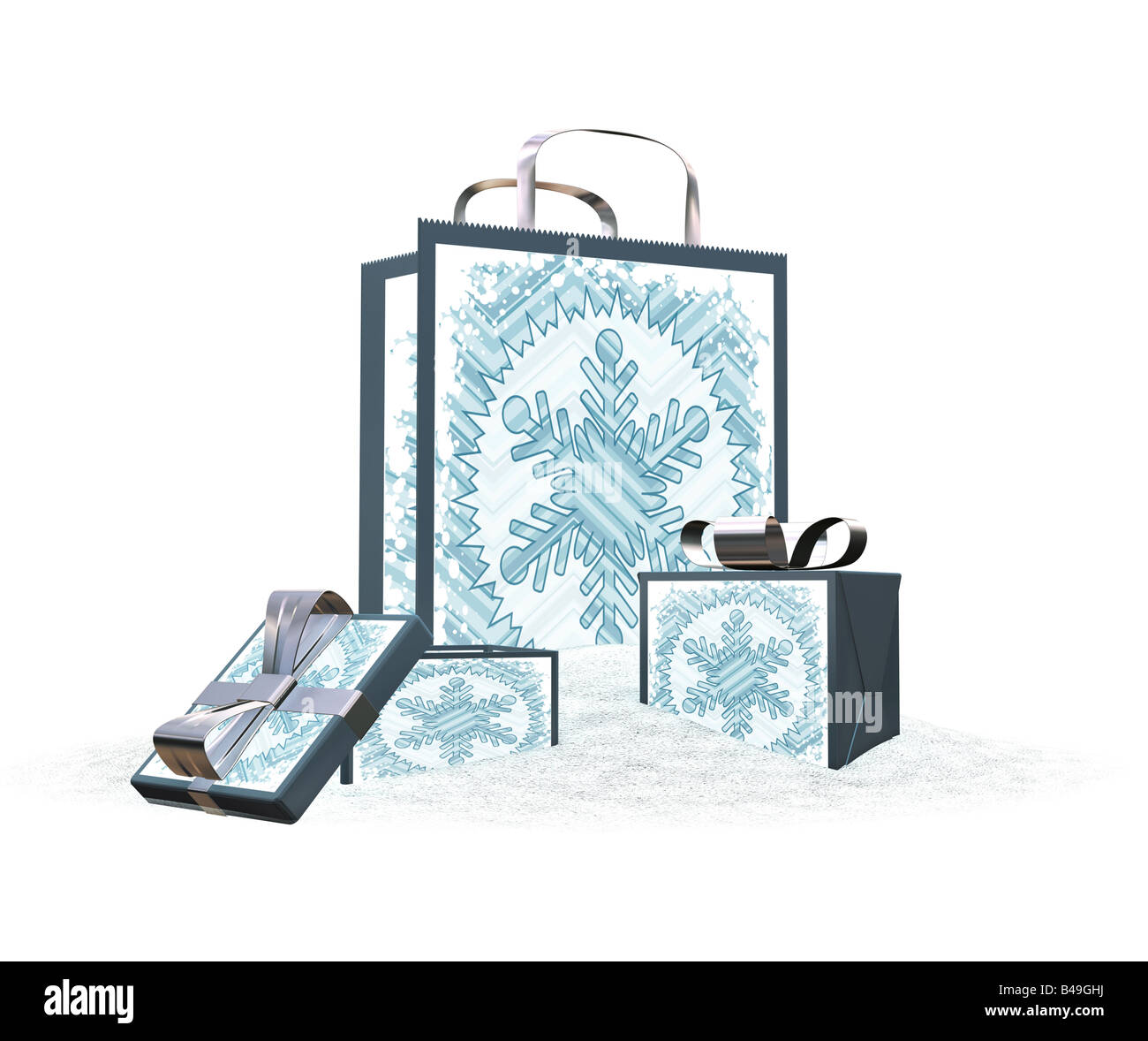 Gift christmas in snow Cut Out Stock Images & Pictures - Alamy