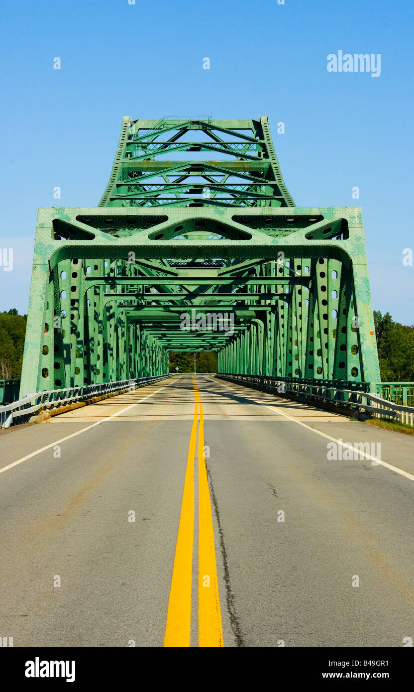 Steel truss bridge in the Robert Moses State Park at Massena NY Stock ...