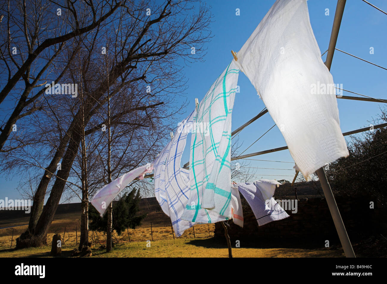 Washing line blowing hi-res stock photography and images - Alamy