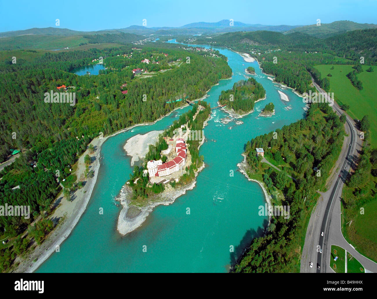 The Katun River. Aya Lake. Altai Mountains, Siberia, Russia Stock Photo ...