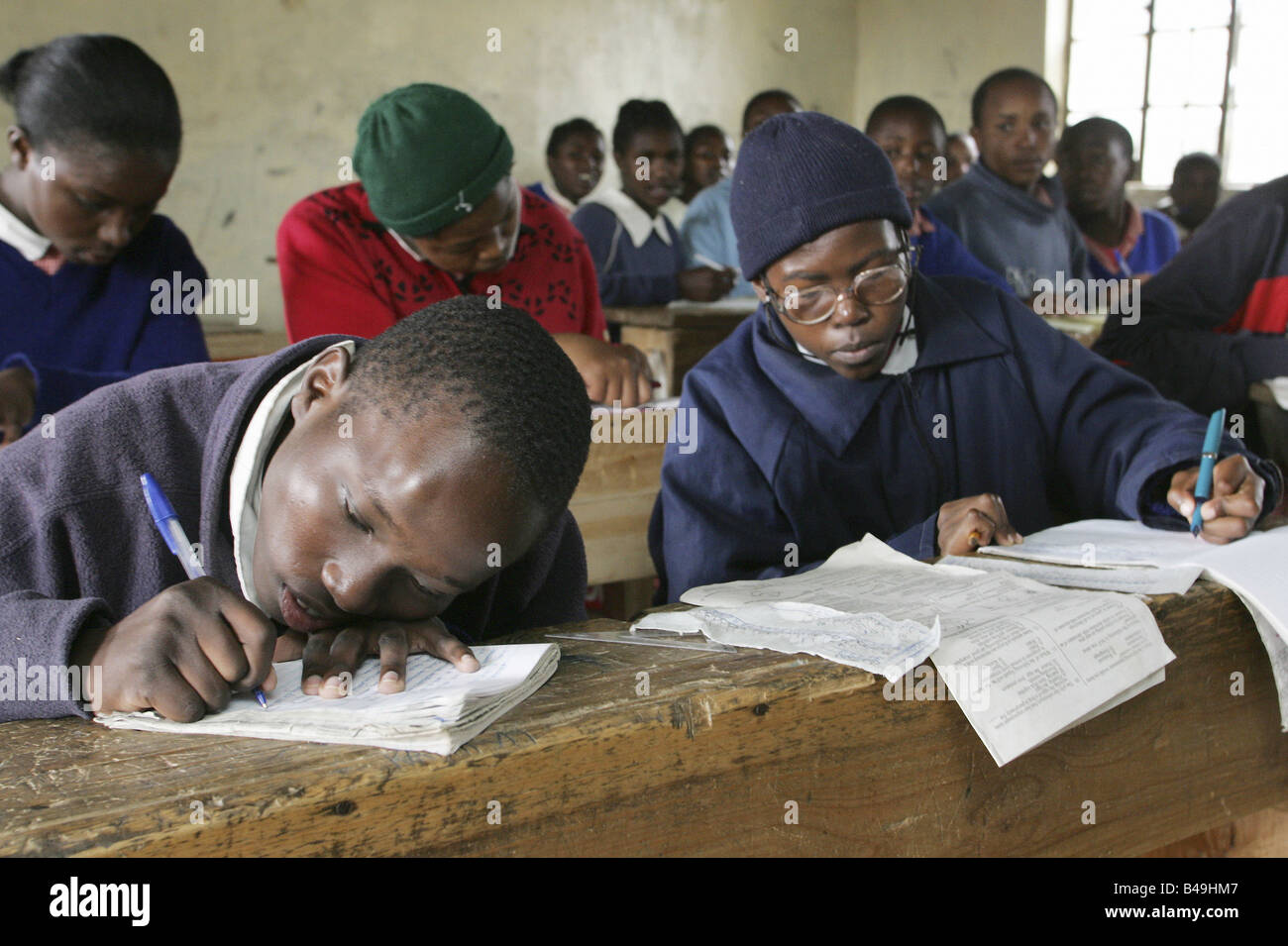 African pupils in a classroom during lesson, Naro Moru, Kenya Stock ...