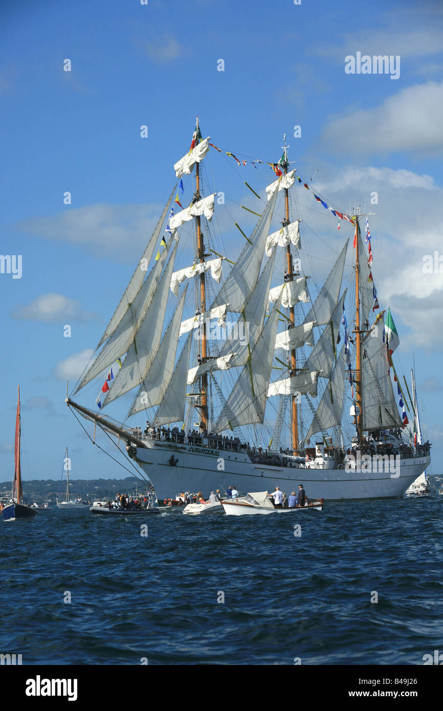 The three masted barque Cuauhtemoc tall ships race 2008 off Falmouth ...