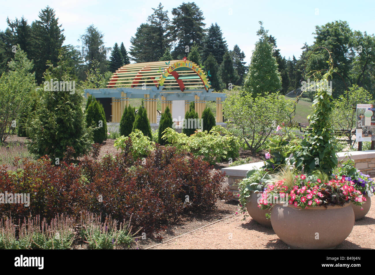 The Morton Arboretum Container Garden with view of the Children's ...