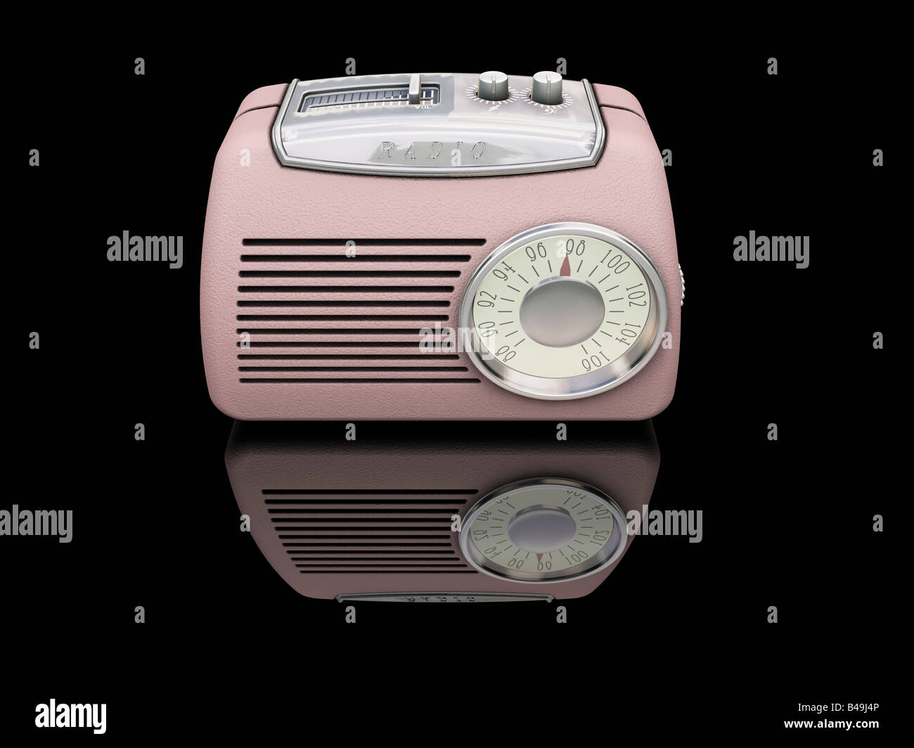 3D render of a retro radio on a black background Stock Photo - Alamy