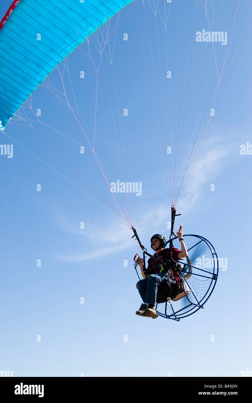 Motorized Parasailing 196 Motor Paraglider Flight Stock Photos,