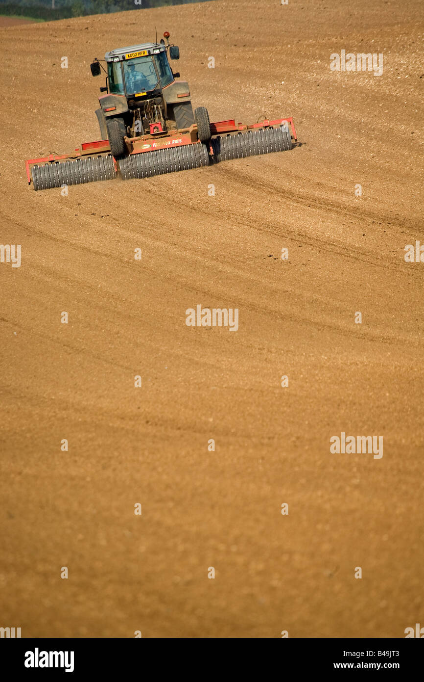 Massey Ferguson Tractor Rolling In The Rutland Countryside Stock Photo ...