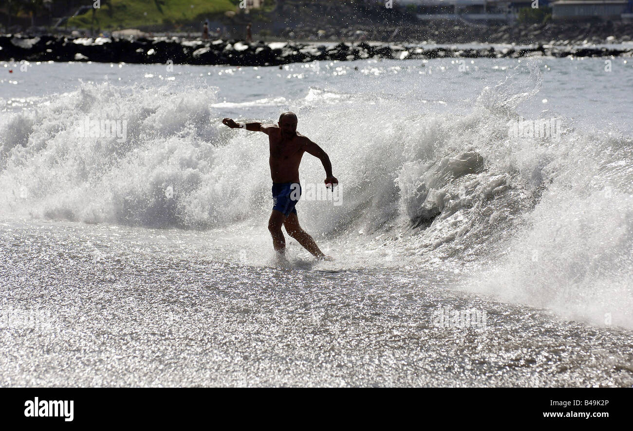 Man coming out of the water, Adeje, Spain Stock Photo - Alamy