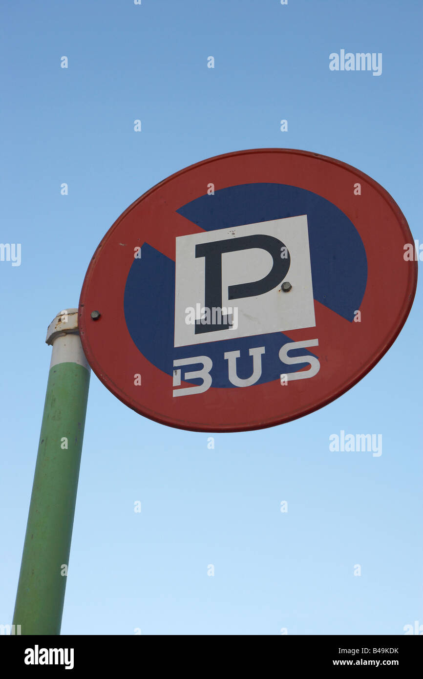 Bus stop sign Stock Photo - Alamy