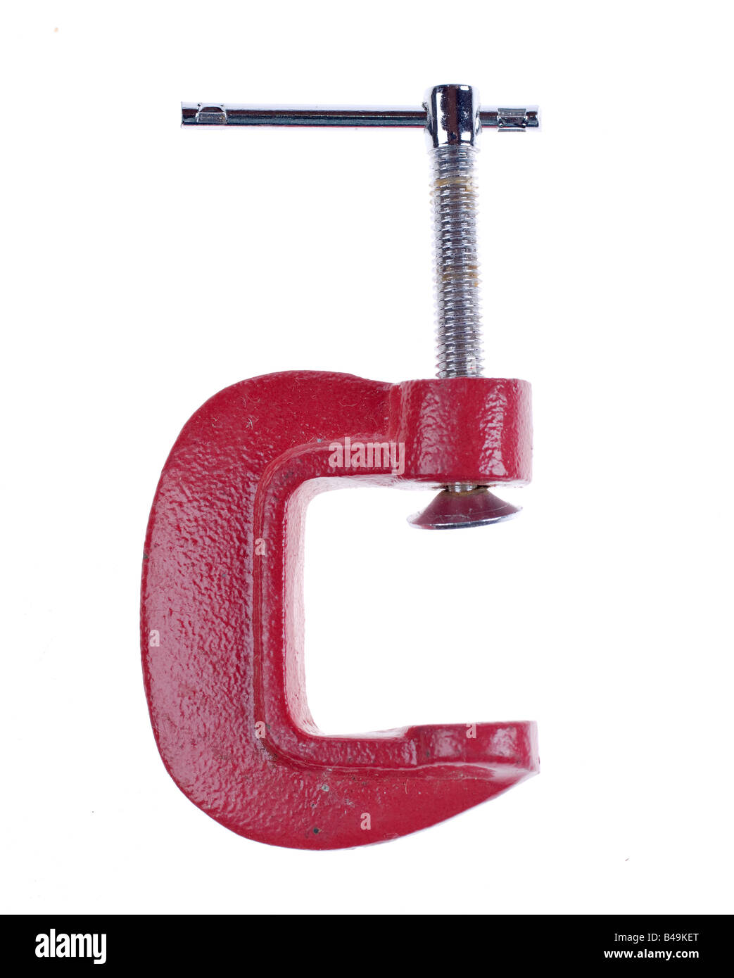 great red g clamp on white background Stock Photo - Alamy
