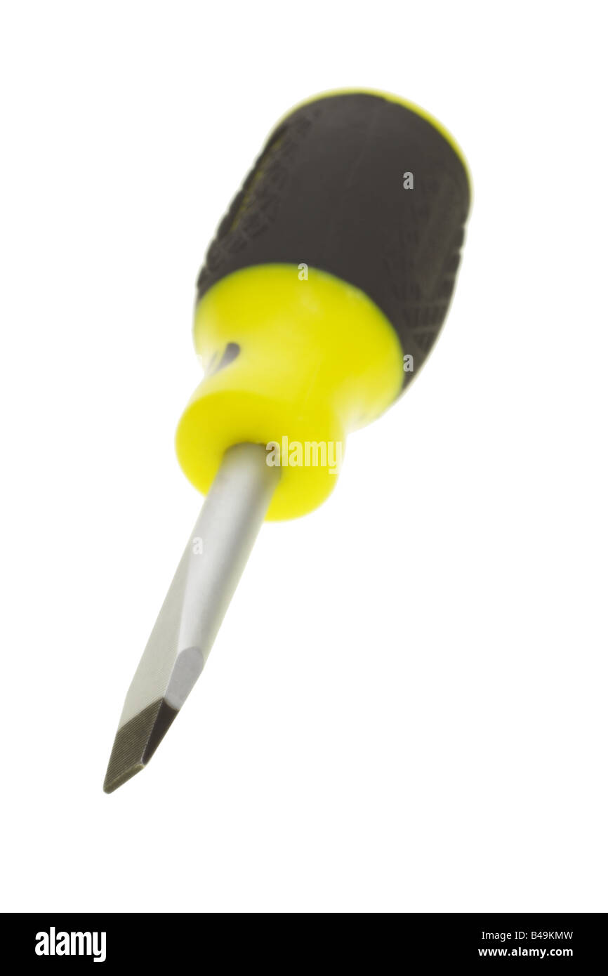 Close up of short screwdriver on white background Stock Photo - Alamy
